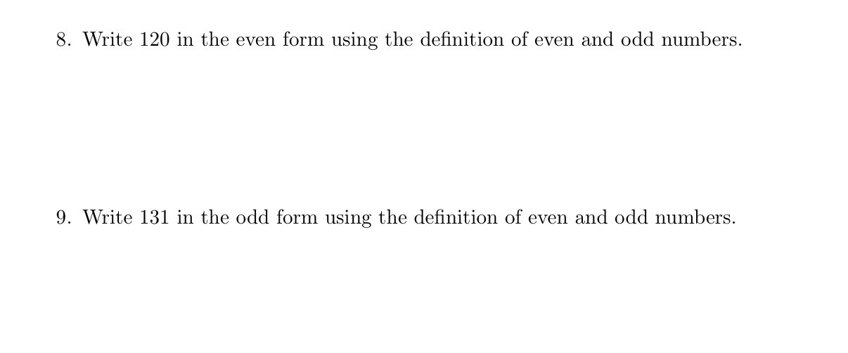 Solved 8. Write 120 in the even form using the definition of | Chegg.com