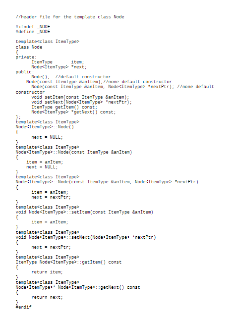 Solved 1. Download the header file Node.h 2. Create a new | Chegg.com