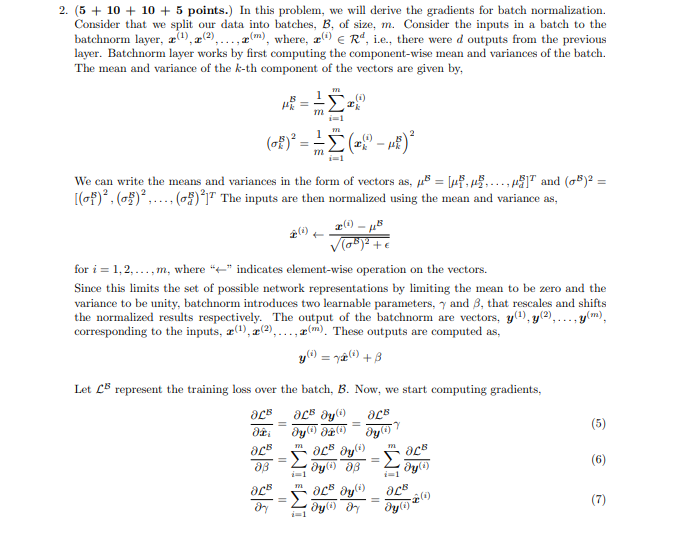 Solved (5+10+10+5 points.) In this problem, we will derive | Chegg.com