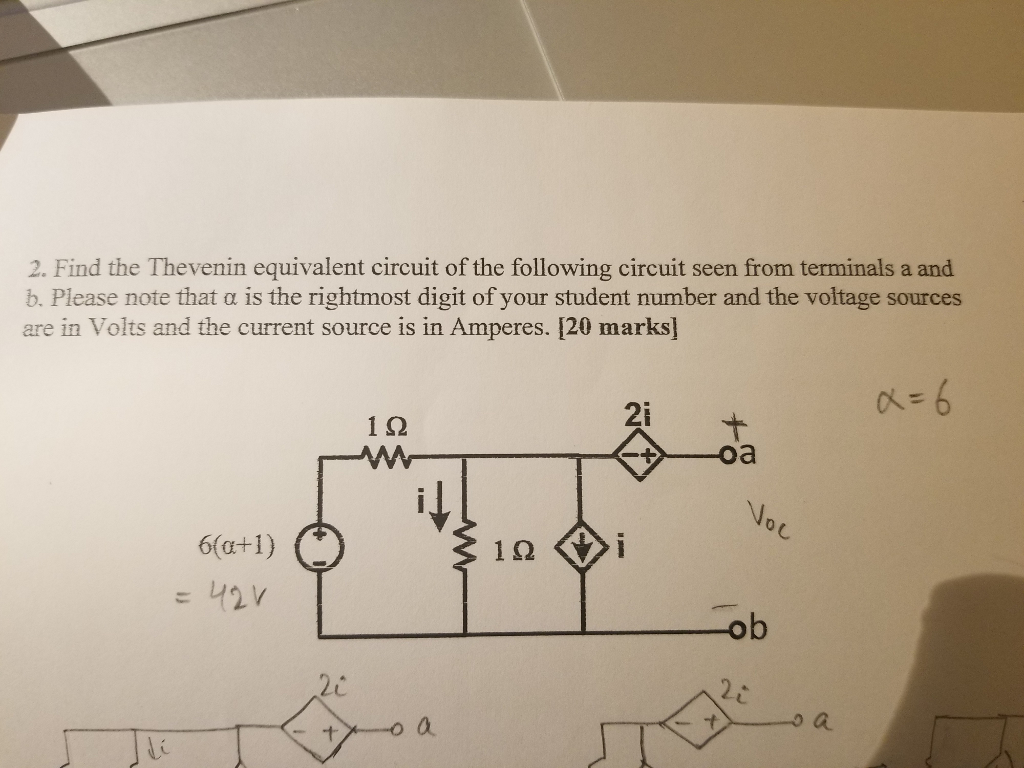 Solved 2. Find the Thevenin equivalent circuit of the | Chegg.com