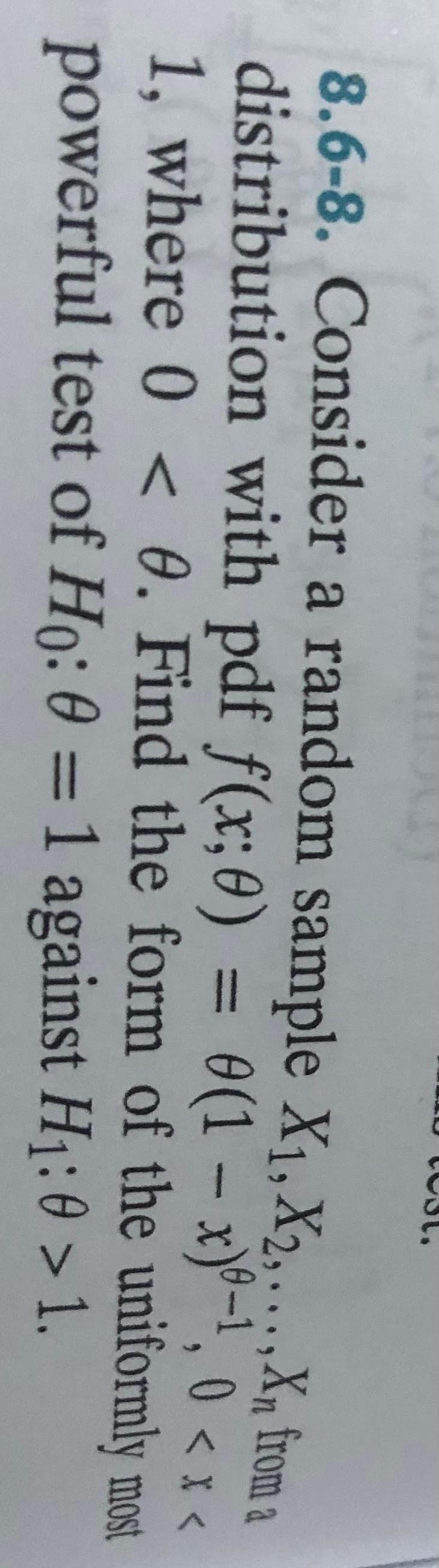 Solved 8.6-8. Consider a random sample X1, X2,...,Xn from a | Chegg.com Solved 8.6-8. Consider a random sample X1, X2,...,Xn from a | Chegg.com