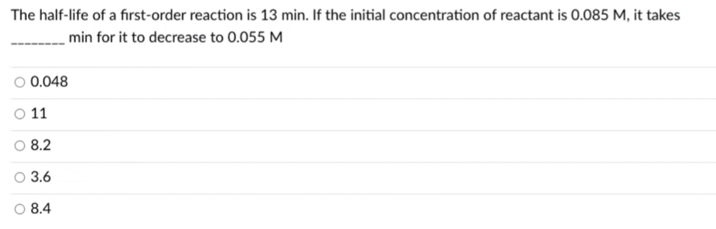 Solved The half-life of a first-order reaction is 13 min. If | Chegg.com
