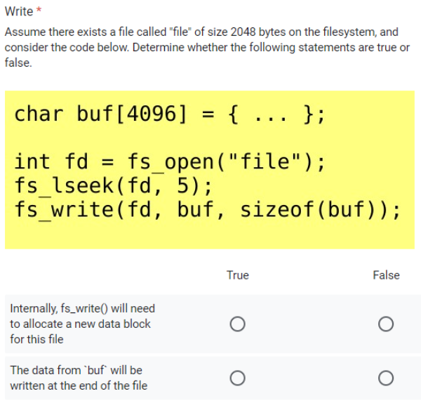 Solved Read \#1 * Assume there exists a file called "file" | Chegg.com