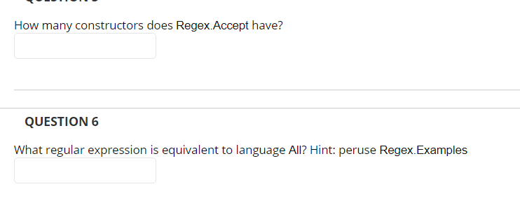 Solved How many constructors does Regex.Accept have? | Chegg.com Solved How many constructors does Regex.Accept have? | Chegg.com