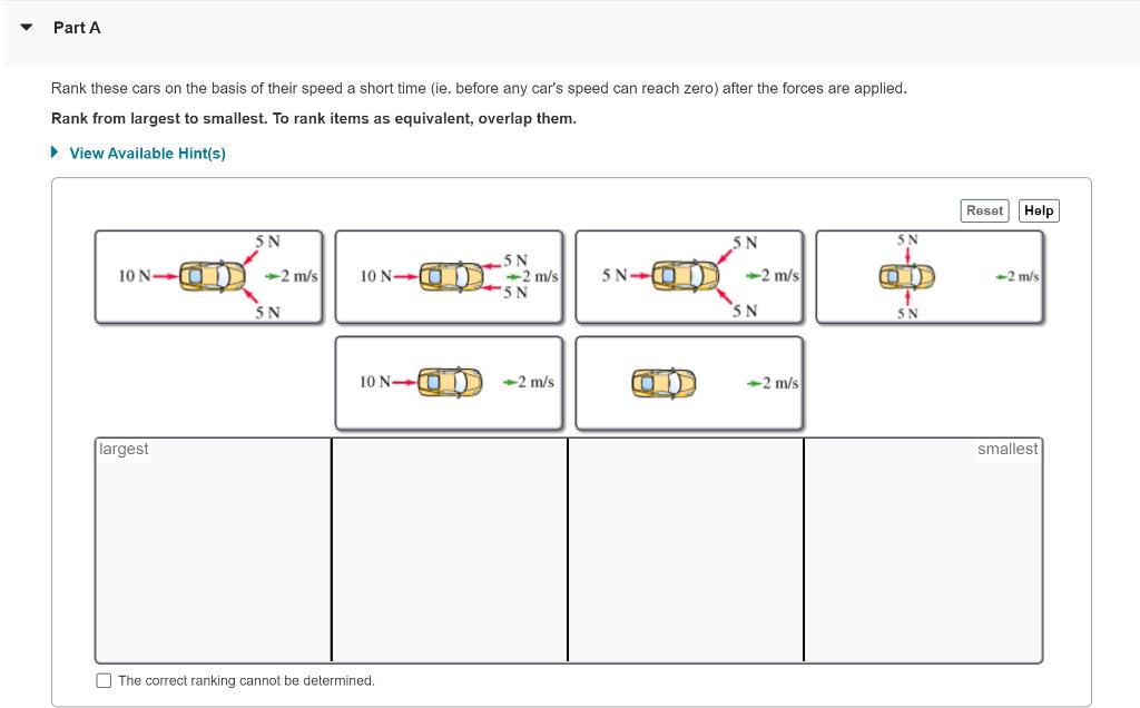 Solved Rank these cars on the basis of their speed a short | Chegg.com