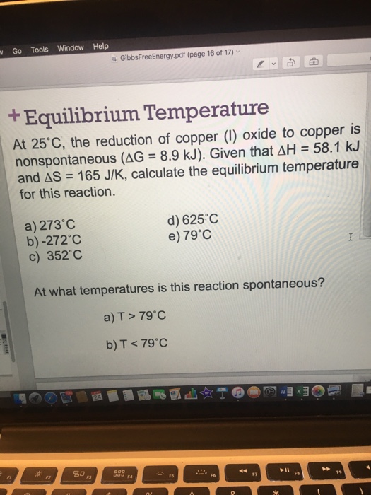 Solved At 25 degree C, theta reduction of copper (I) oxide | Chegg.com