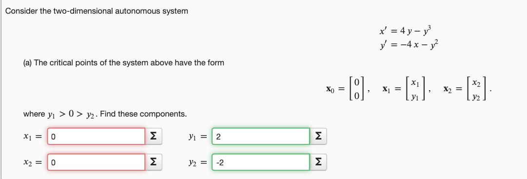 Solved Consider the two-dimensional autonomous system \\[ | Chegg.com
