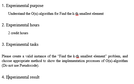 Solved Design and analysis of algorithms experimental report | Chegg.com