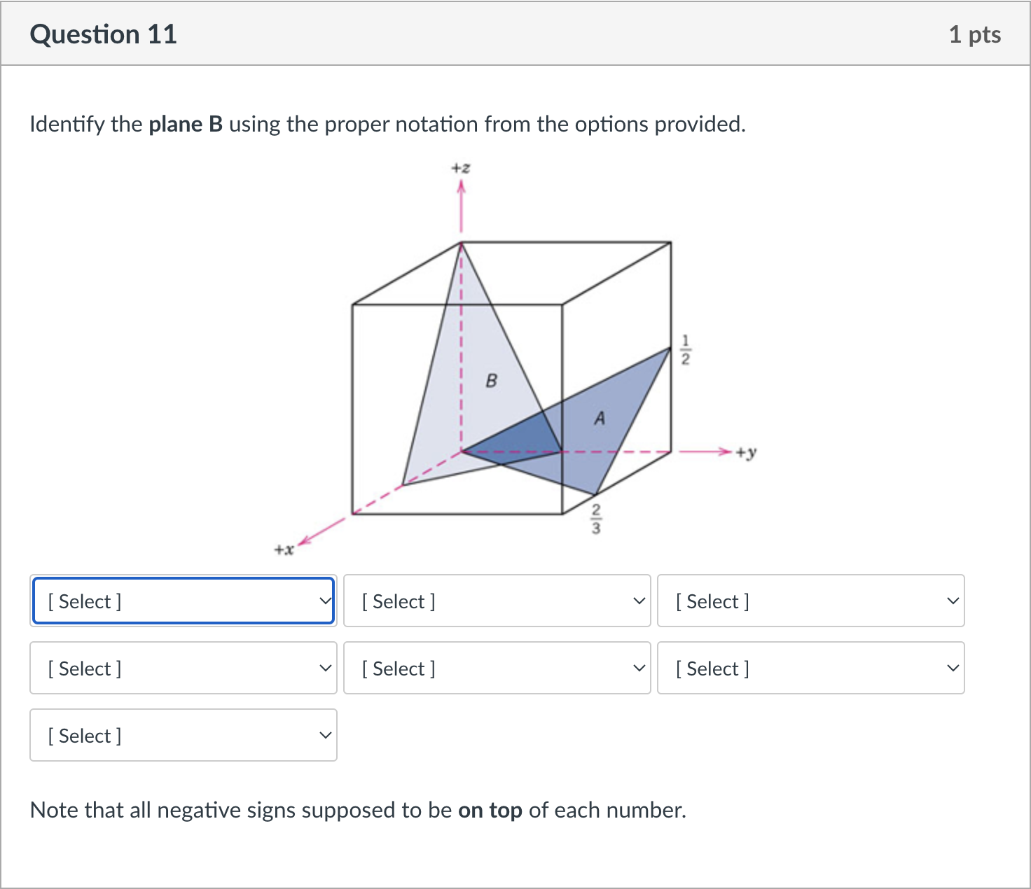 Solved Identify the plane B using the proper notation from | Chegg.com