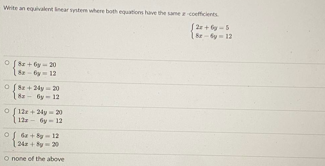 Solved Write an equivalent linear system where both | Chegg.com