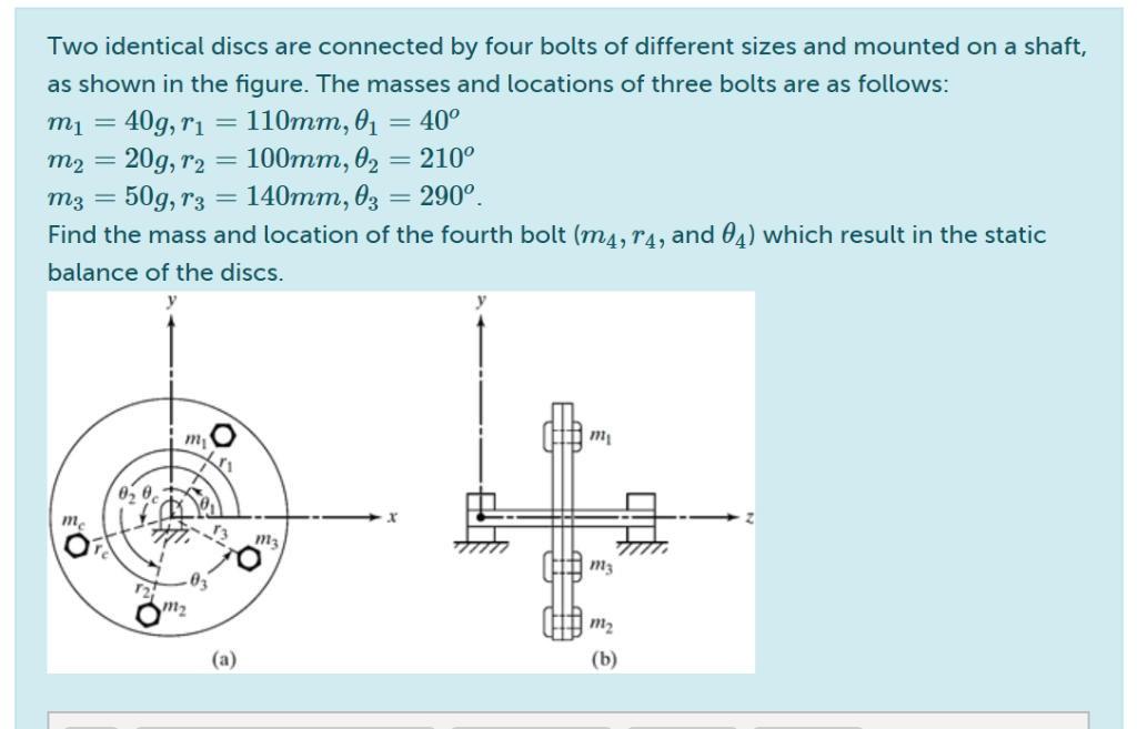 Solved Two identical discs are connected by four bolts of | Chegg.com