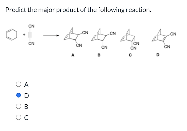 Solved Predict the major product of the following reaction. | Chegg.com