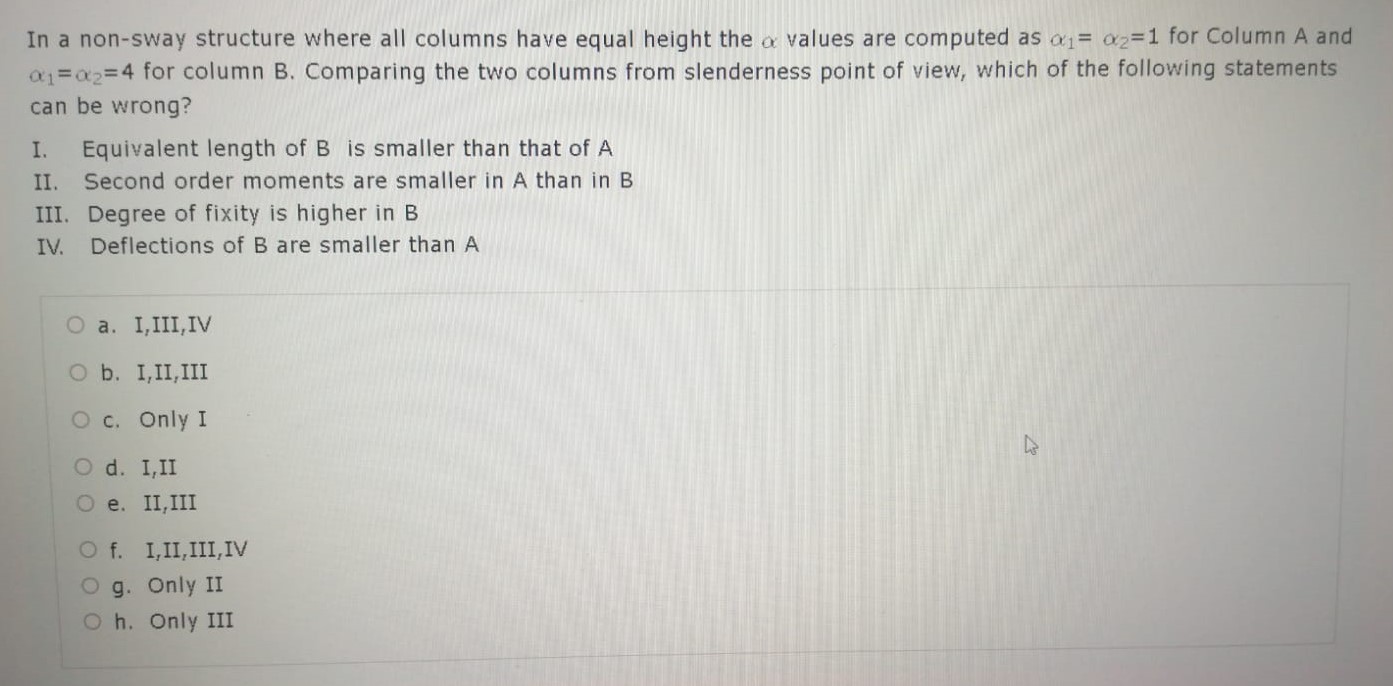 In a non-sway structure where all columns have equal | Chegg.com