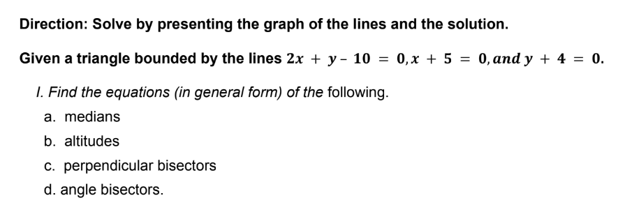 Solved Direction: Solve by presenting the graph of the lines | Chegg.com