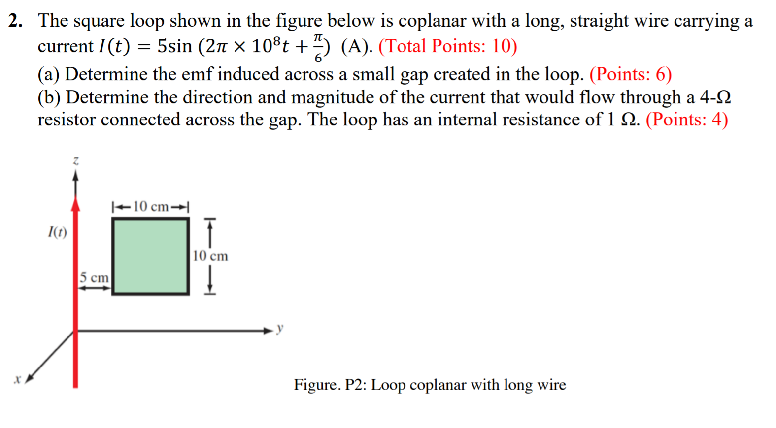 Solved 2. The square loop shown in the figure below is | Chegg.com
