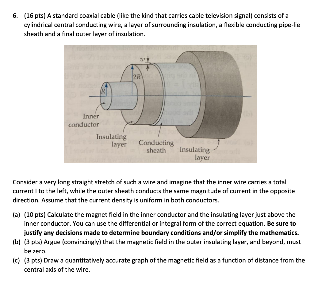 Solved 6 16 Pts A Standard Coaxial Cable Like The Kind 9849