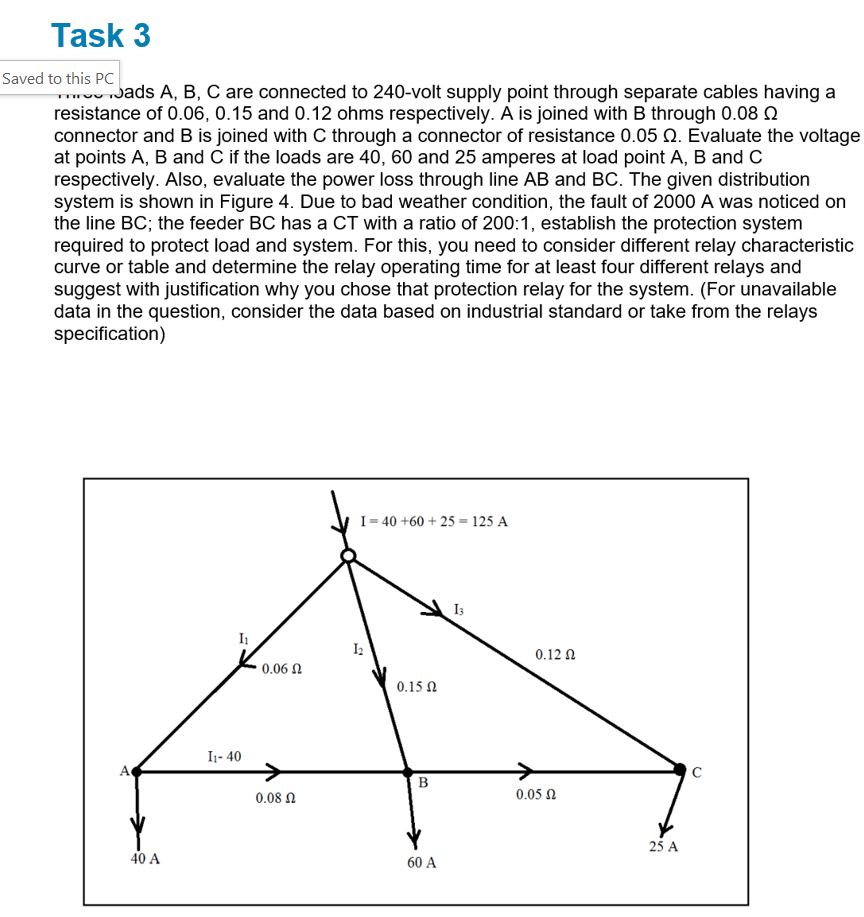 Solved loads A, ﻿B, ﻿C are connected to 240 -volt supply | Chegg.com