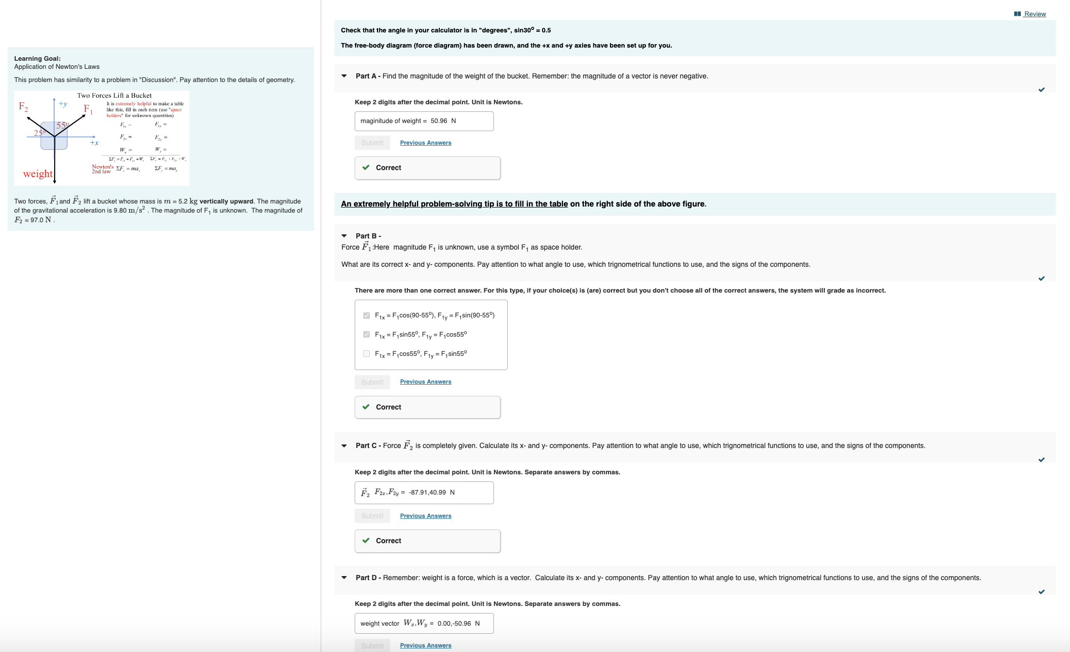 Solved Part E - The physical situation is that the bucket | Chegg.com