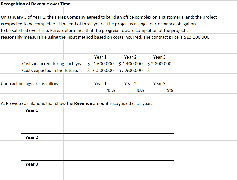 Recognition of Revenue over Time On January 3 of Year | Chegg.com