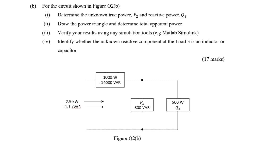Solved (b) For the circuit shown in Figure Q2(b) (i) | Chegg.com