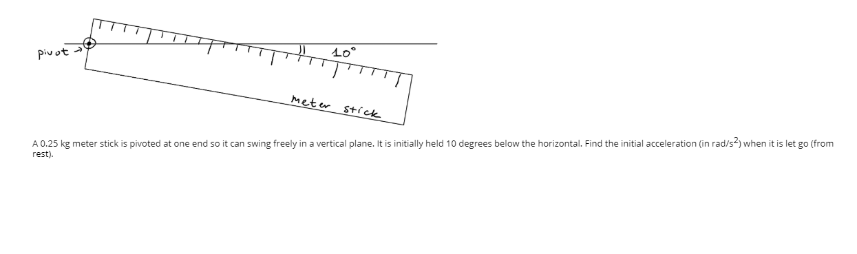 Solved pivot U lo meter stick A 0.25 kg meter stick is | Chegg.com