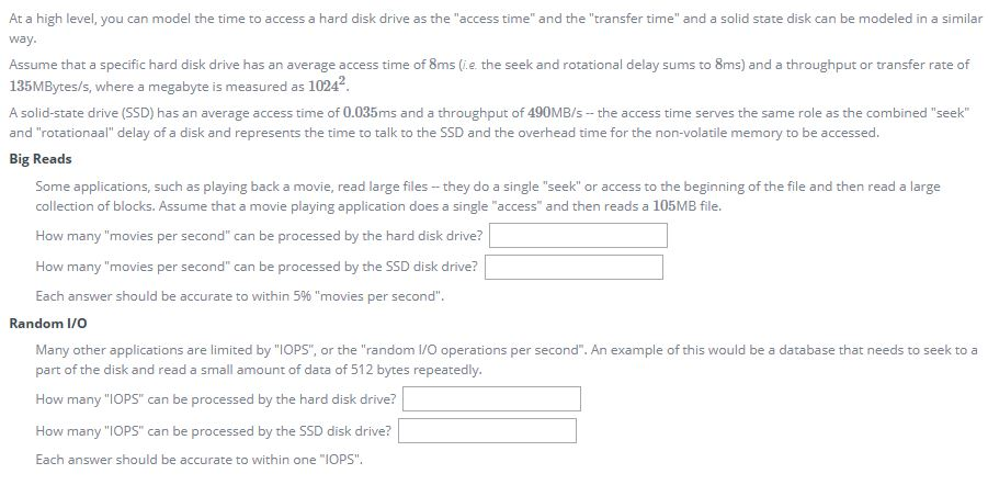 Solved At a high level, you can model the time to access a | Chegg.com