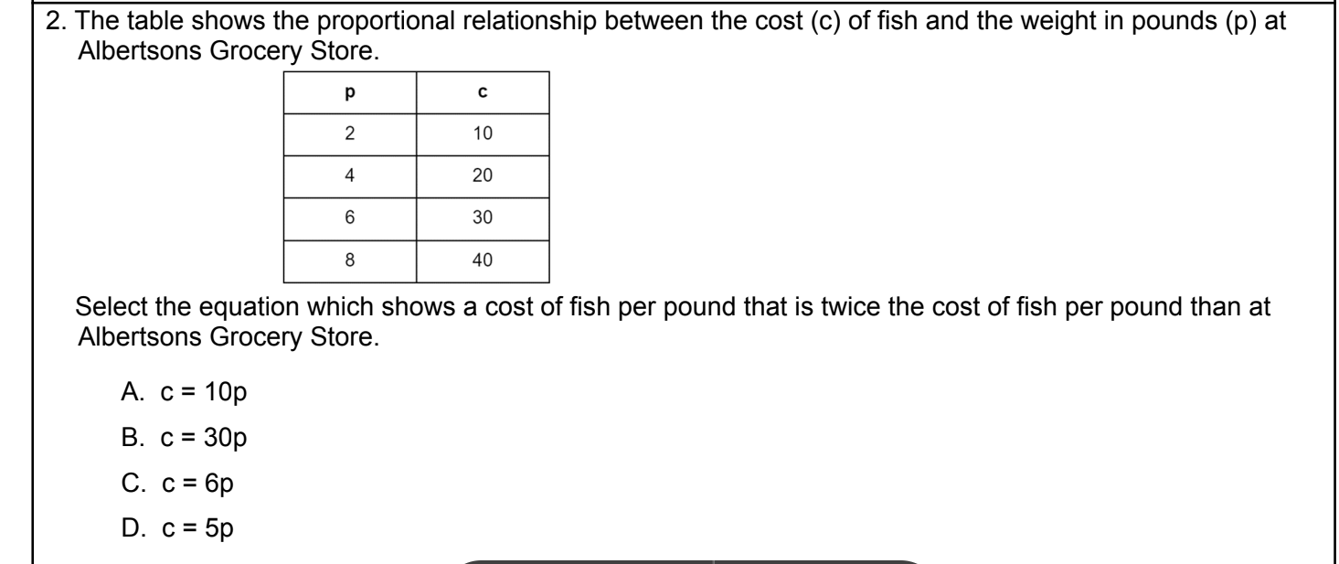 Solved 2. The table shows the proportional relationship | Chegg.com