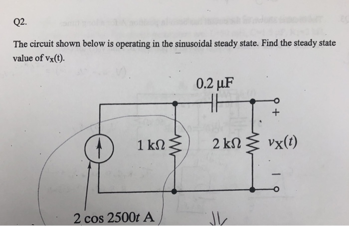Solved Q2. The circuit shown below is operating in the | Chegg.com