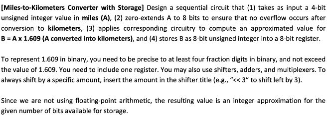 Solved [Miles-to-Kilometers Converter with Storage] Design a | Chegg.com