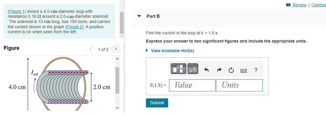 Solved Review | Constar (Figure 1) shows a 4.0-cm-diameter | Chegg.com