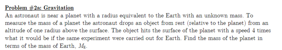 Solved Problem #2a: Gravitation: Utilize Orbital Mechanics | Chegg.com
