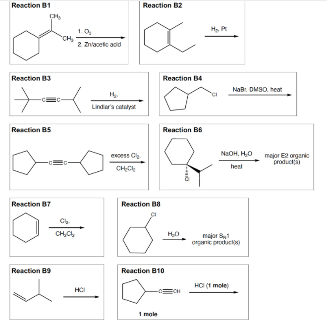 Solved Reaction B2 Reaction B1 CHE Hz. Pt CHE 1. Og 2. | Chegg.com