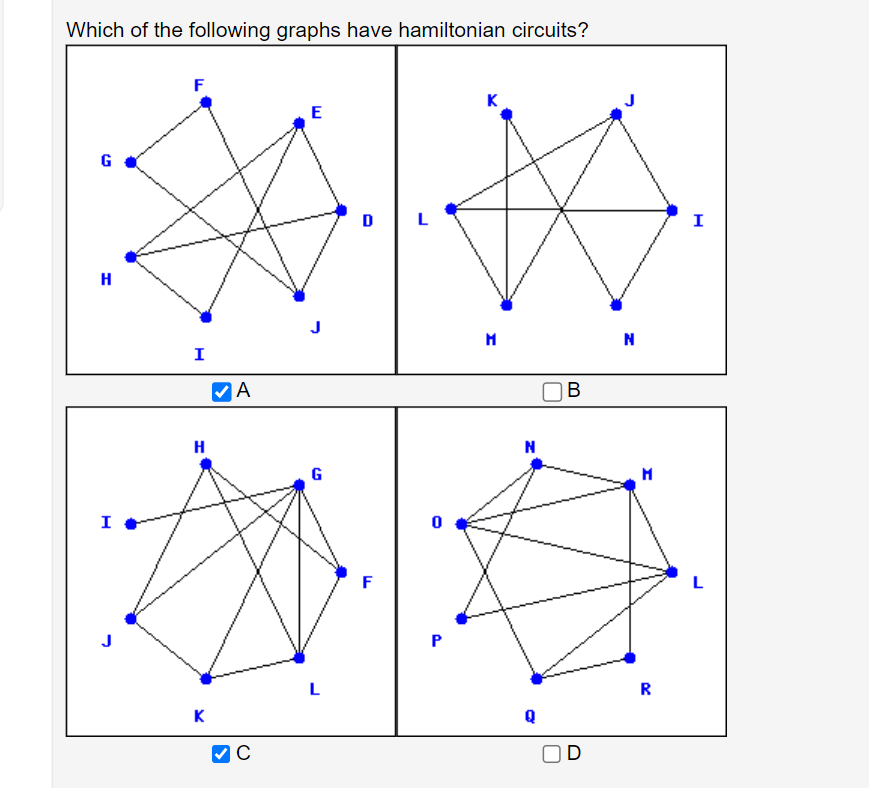 Solved Which of the following graphs have hamiltonian | Chegg.com