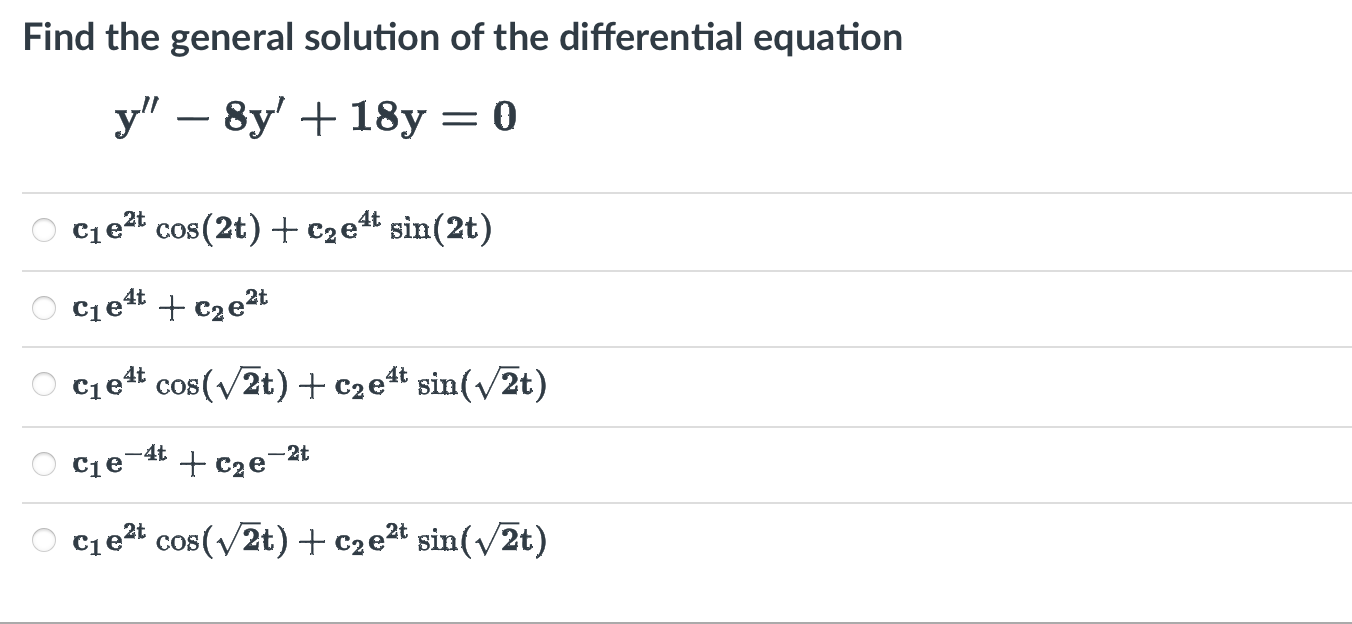 Solved Find the general solution of the differential | Chegg.com