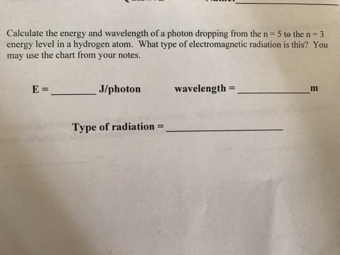 Solved Calculate the energy and wavelength of a photon | Chegg.com