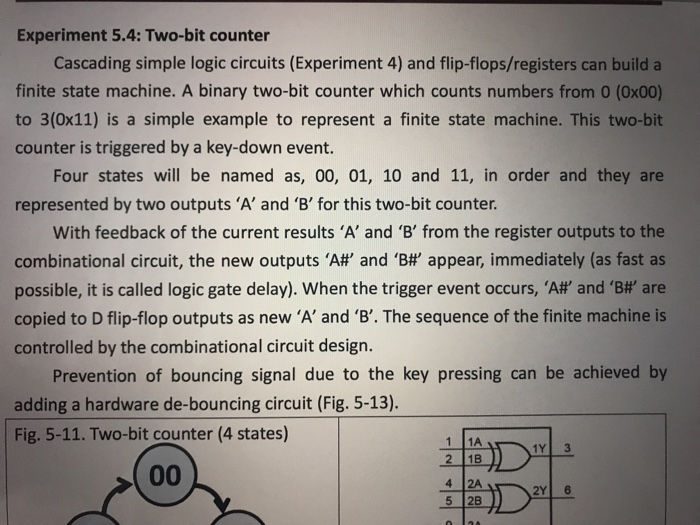 Experiment 5.4: Two-bit counter Cascading simple | Chegg.com