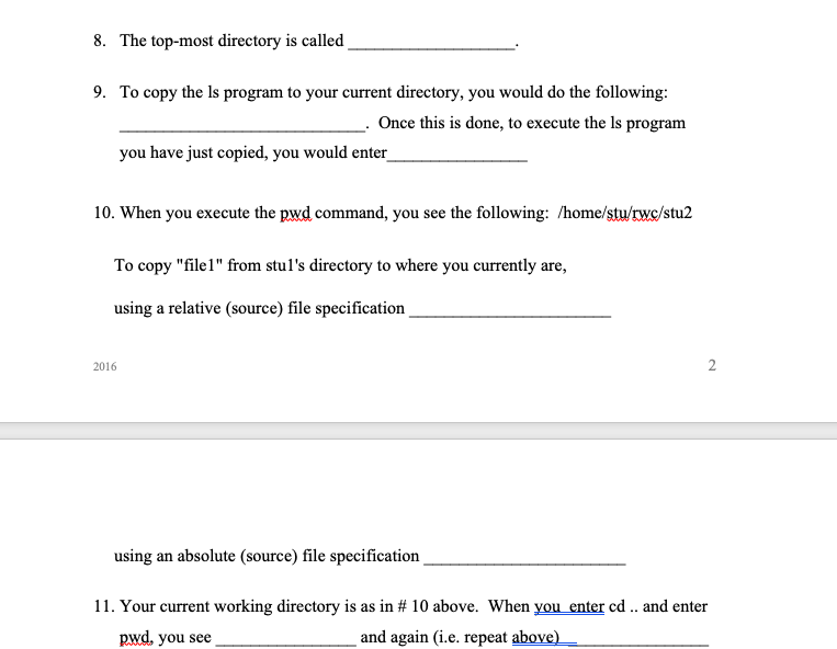 Solved Please use the following directory hierarchy for the | Chegg.com