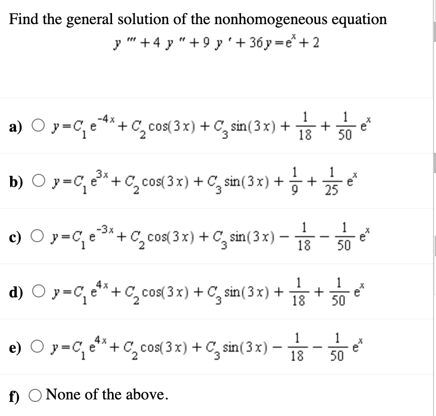 Solved Find the general solution of the nonhomogeneous | Chegg.com