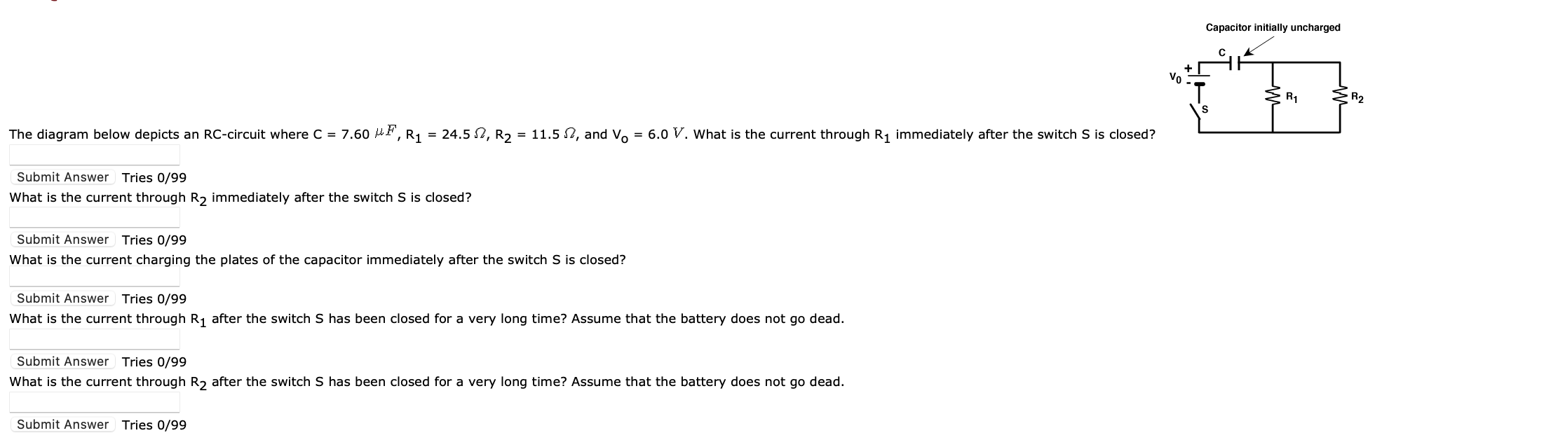 Solved Submit Answer Tries 099 What Is The Current Through 