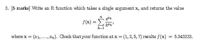 Solved 3. [5 marks] Write an R, function which takes a | Chegg.com
