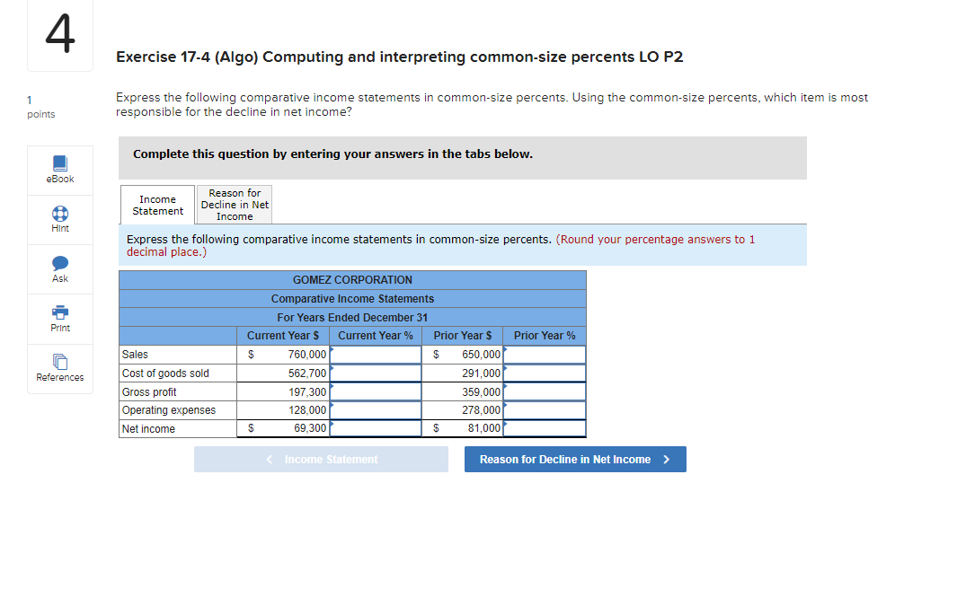 Solved Exercise 17-4 (Algo) Computing and interpreting | Chegg.com Solved Exercise 17-4 (Algo) Computing and interpreting | Chegg.com
