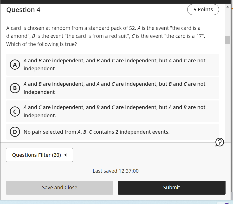 Solved A card is chosen at random from a standard pack of | Chegg.com