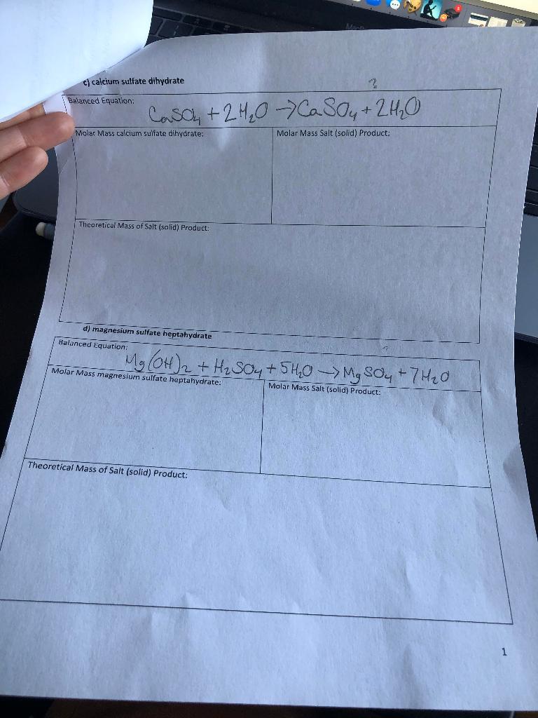 Solved ame: Report Form - What's My Formula? Table #1: | Chegg.com