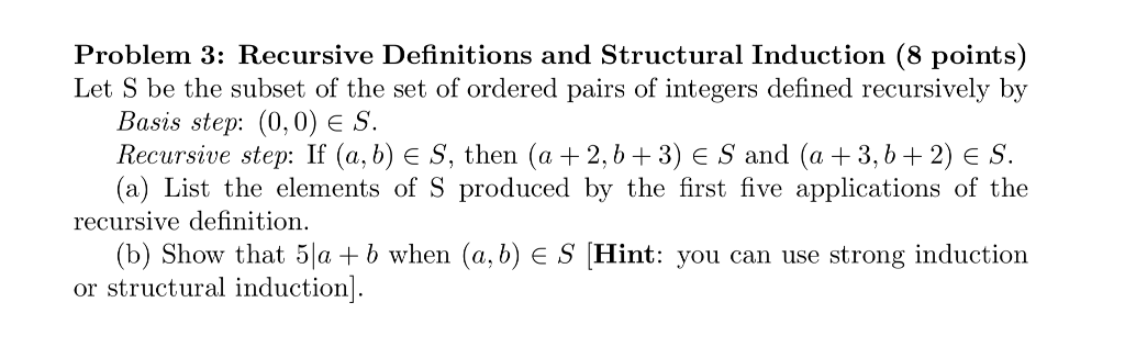Solved Discrete Math Recursive Definitions and Structural | Chegg.com