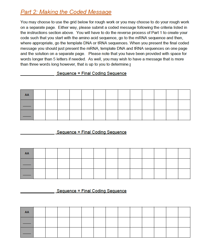 Solved Please create your own scenario and coded message. Be | Chegg.com