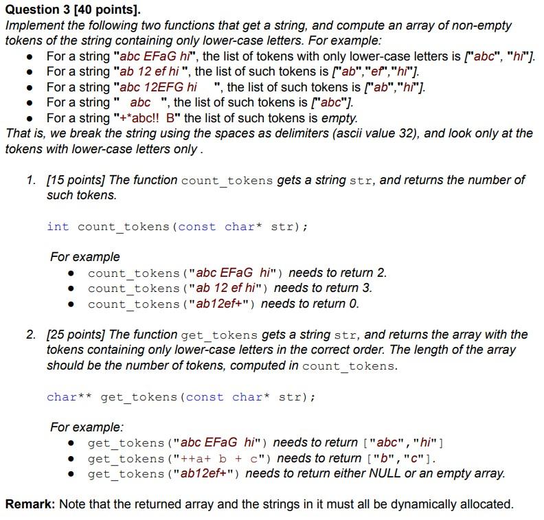 Solved Question 3 (Please do not make a main() | Chegg.com