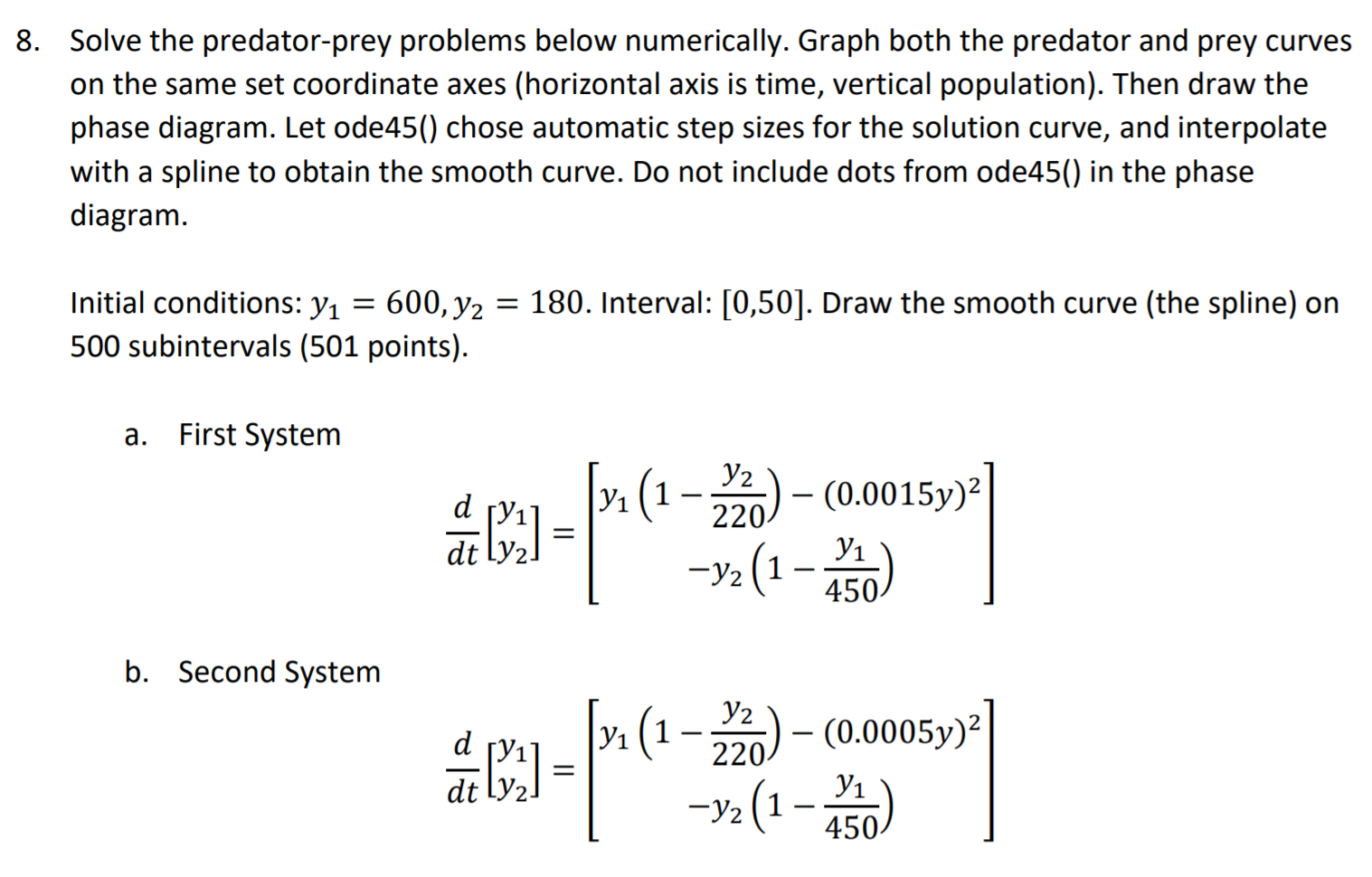 Solved 8. Solve the predator-prey problems below | Chegg.com