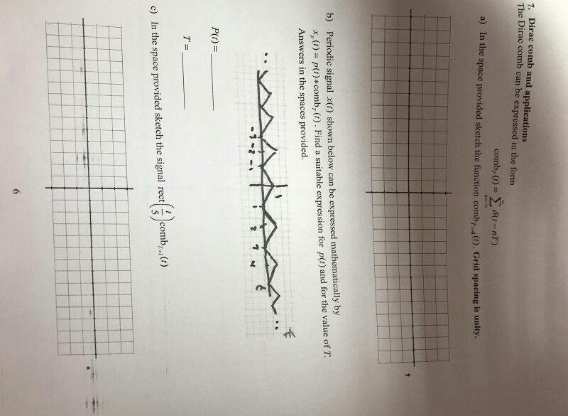 Solved 7. Dirac comb and applications The Dirac comb can be | Chegg.com