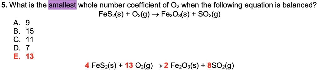 Solved 5. What is the smallest whole number coefficient of | Chegg.com