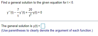Solved Find a general solution to the given equation for | Chegg.com